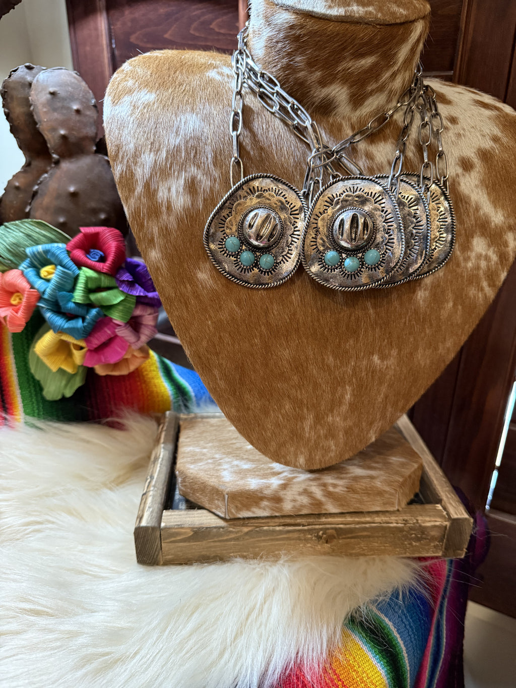 XL Chain link Cowboy hat necklace set – Southwest Bedazzle
