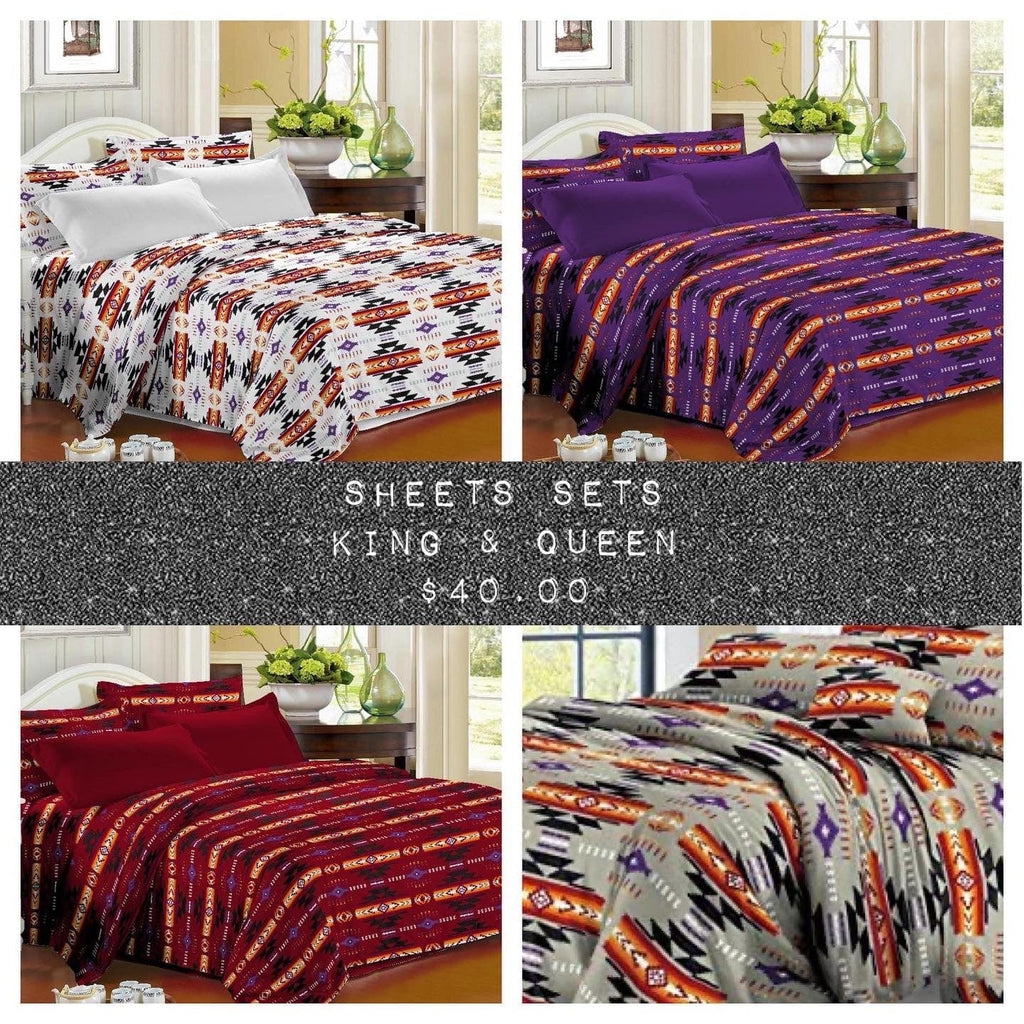 KING 6 piece Western LUXURY SHEET SET – Southwest Bedazzle