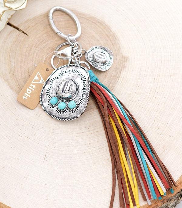 Western fringe COWBOY HAT KEYCHAIN – Southwest Bedazzle