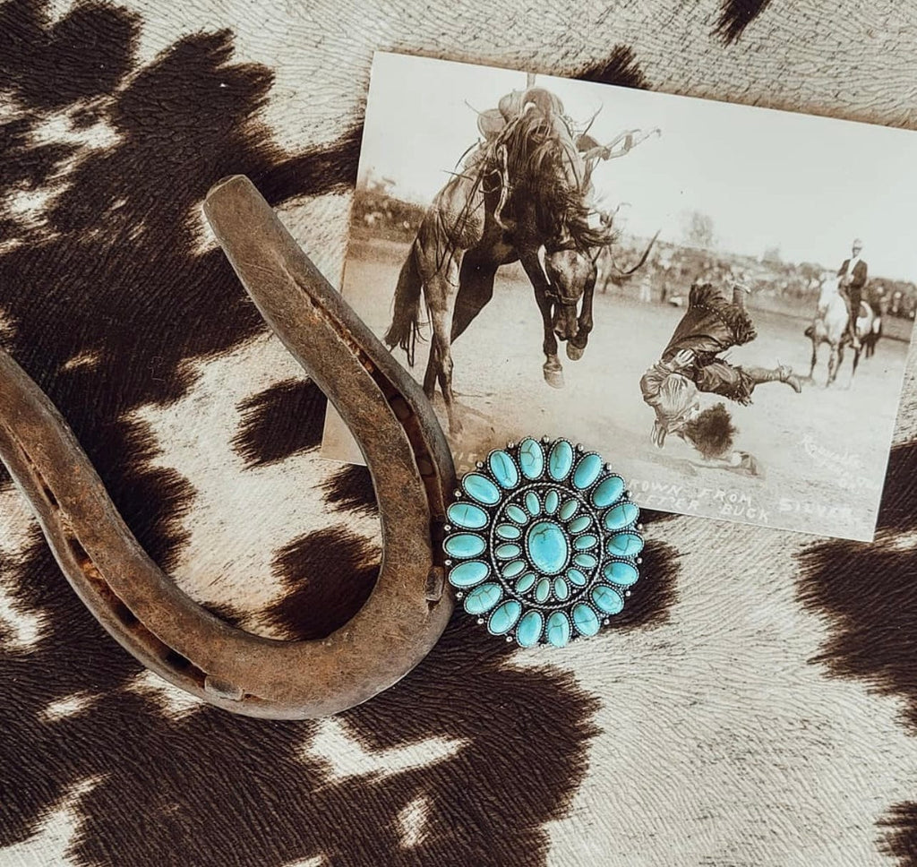 Turquoise cluster BROOCH PIN – Southwest Bedazzle